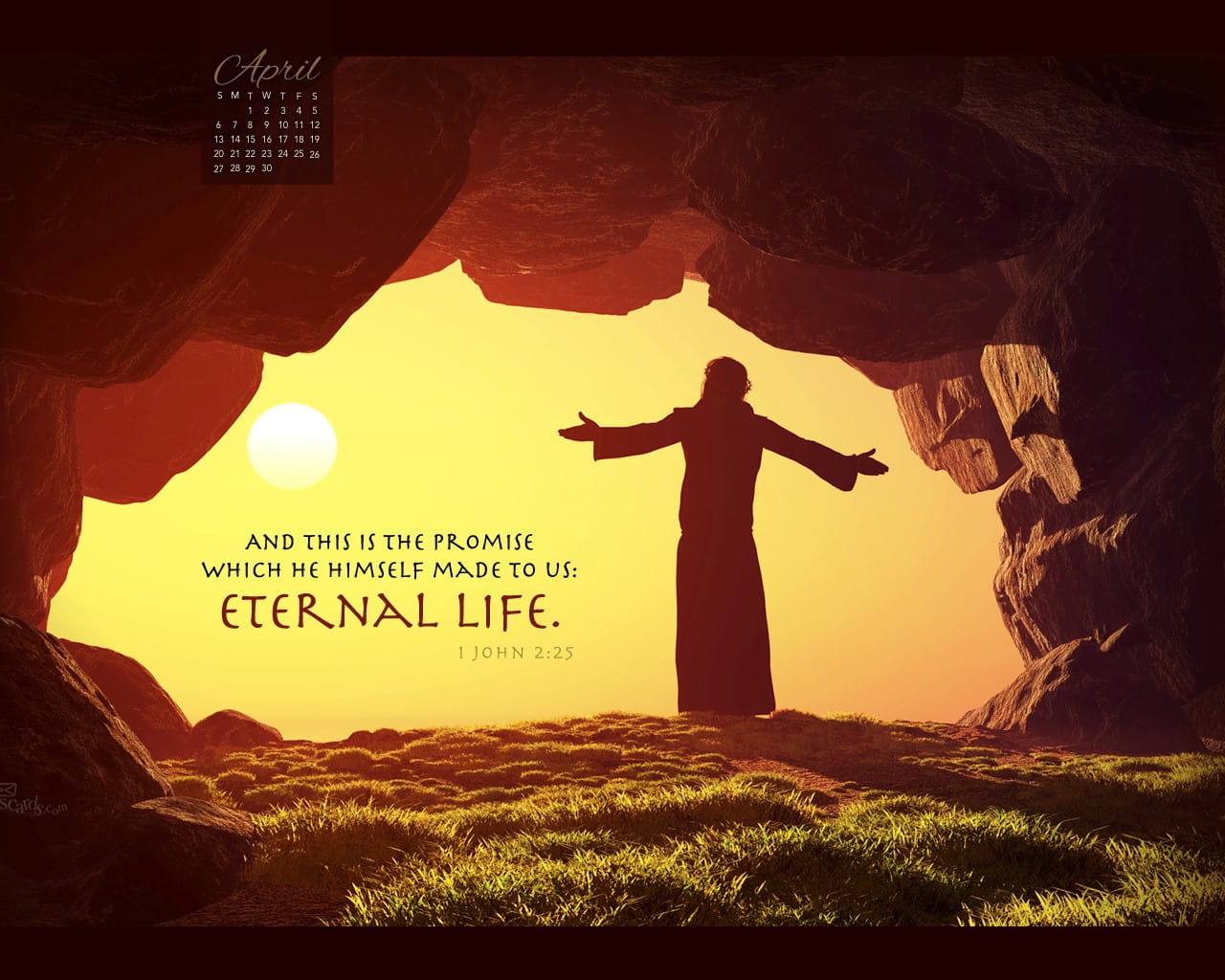 April 2014 1 John 2 25 Desktop Calendar Free April Wallpaper April 2014 1 John 2 25 Desktop Calendar Free April Wallpaper