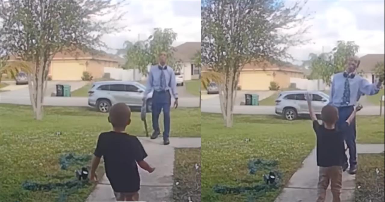Just One More! Adorable Kids Chase After Dad for a Final Hug Before Work