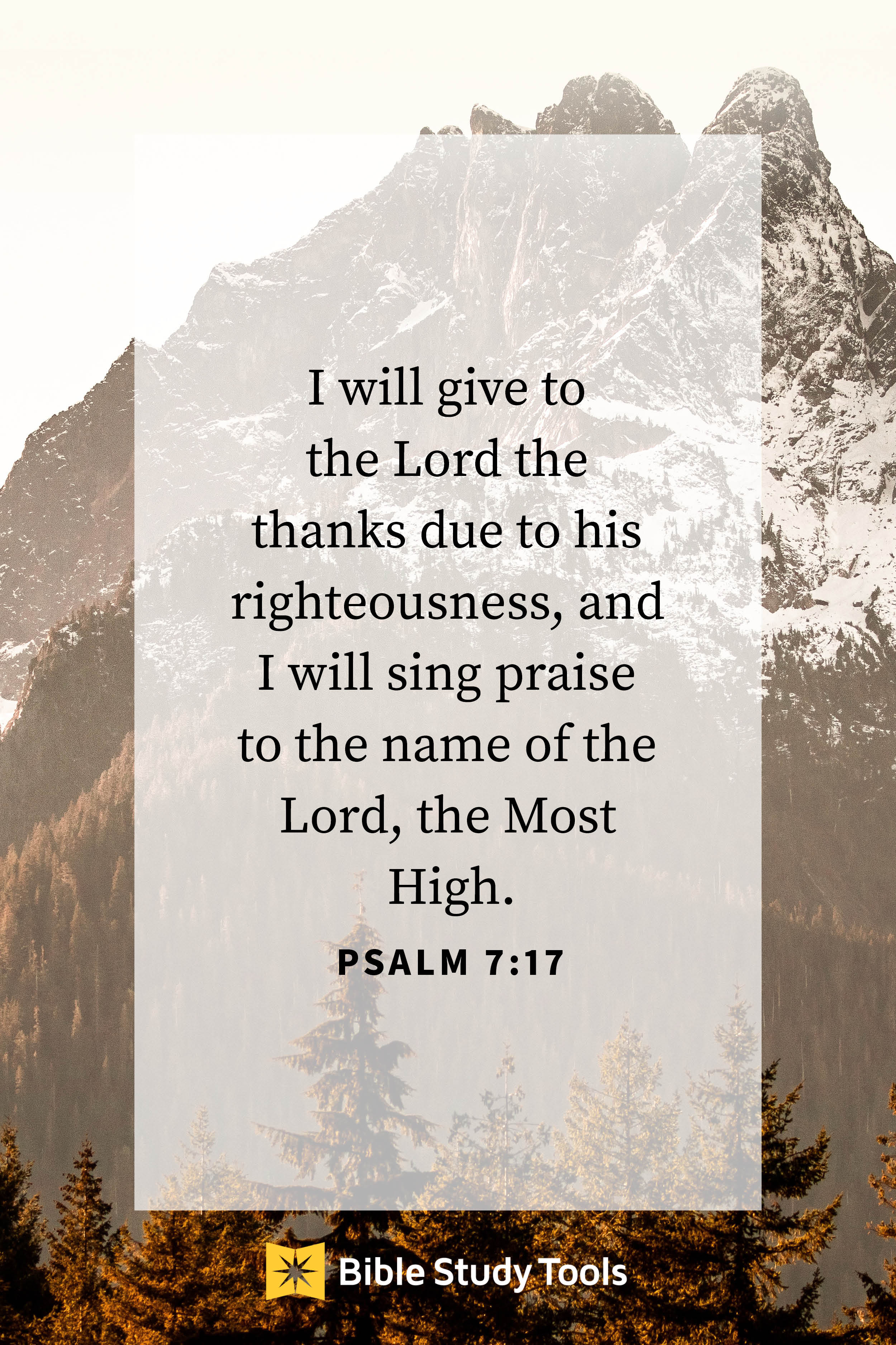 Psalm 7 17 I Will Give To The Lord The Thanks Due Inspirations Psalm 7 17 I Will Give To The Lord The Thanks Due Inspirations