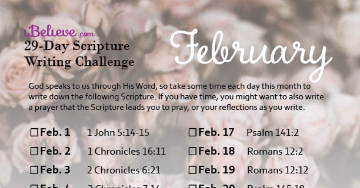 February Scripture Writing Guide | iBelieve.com